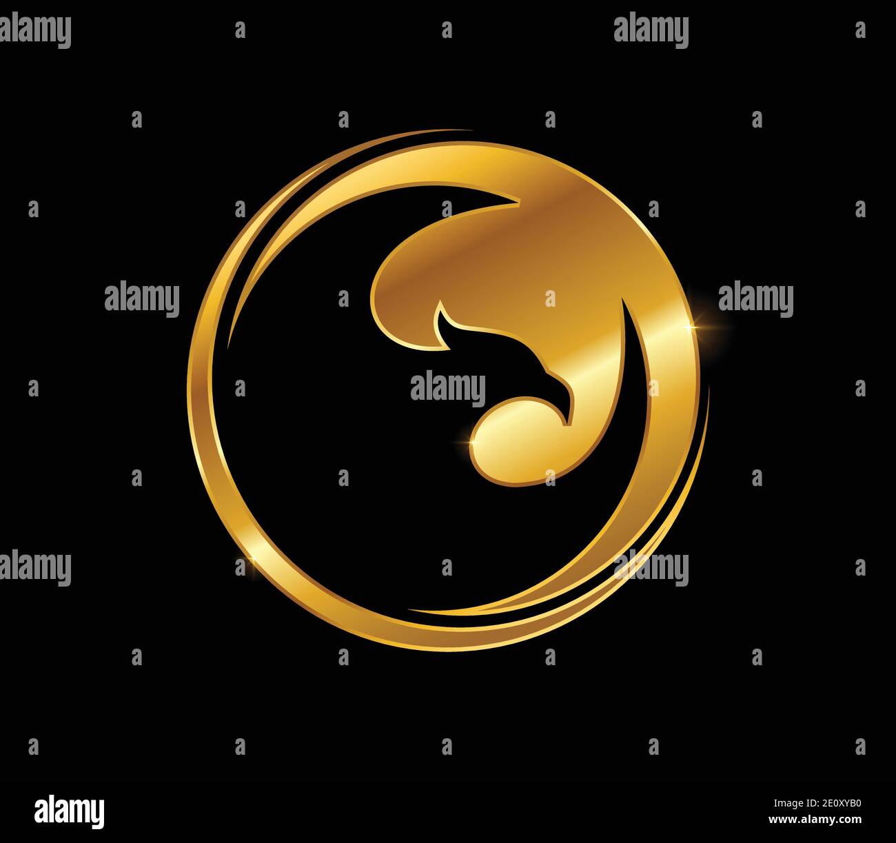 The golden bird Stock Vector Images - Alamy