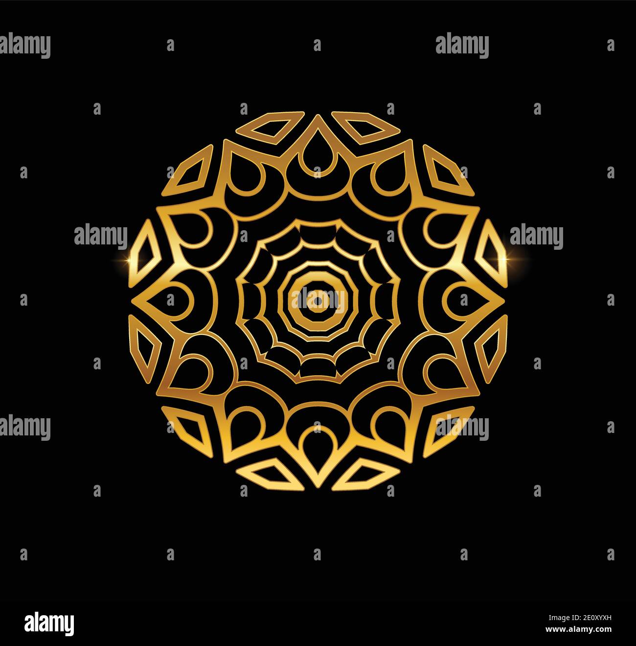 A Vector Illustration of Golden Mandala Vector Sign Stock Vector Image ...