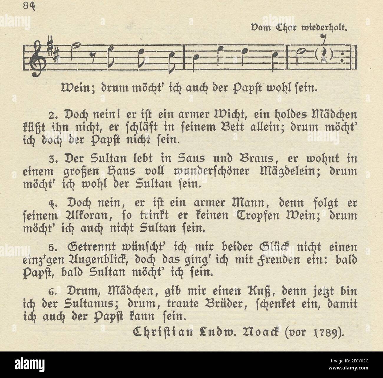 Liederbuch fuer die Deutschen in Oesterreich - Papst und Sultan 2 Stock ...