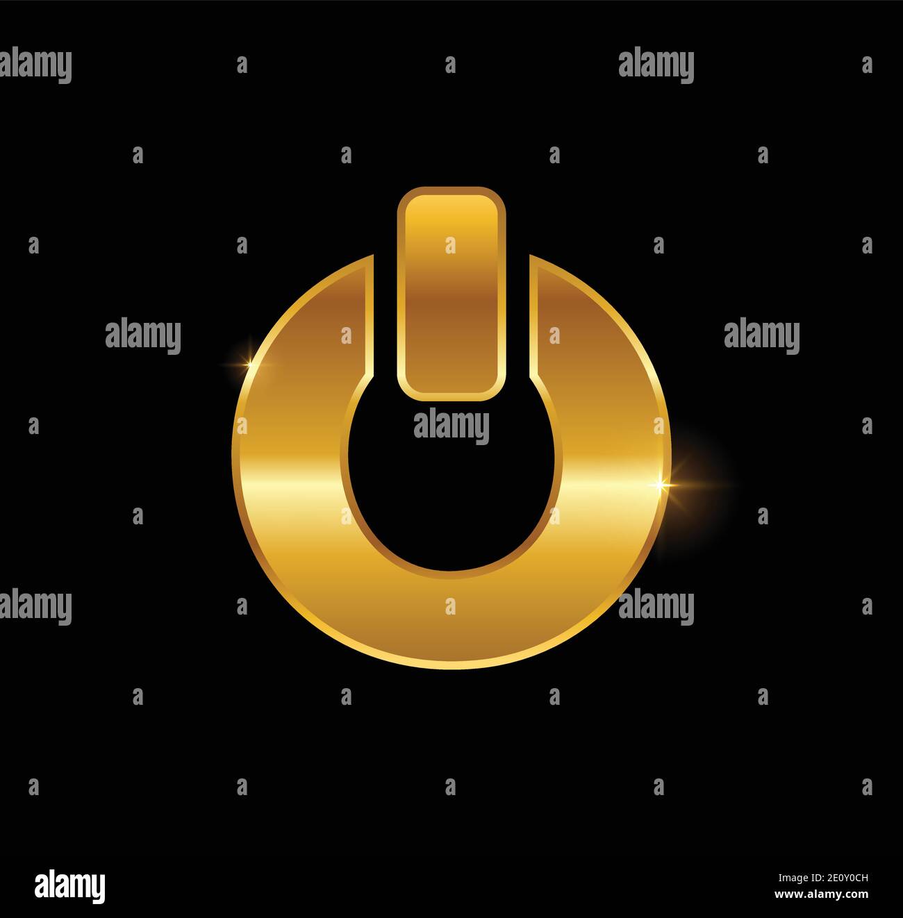 A Vector Illustration of Golden Power Button Sign Stock Vector Image ...