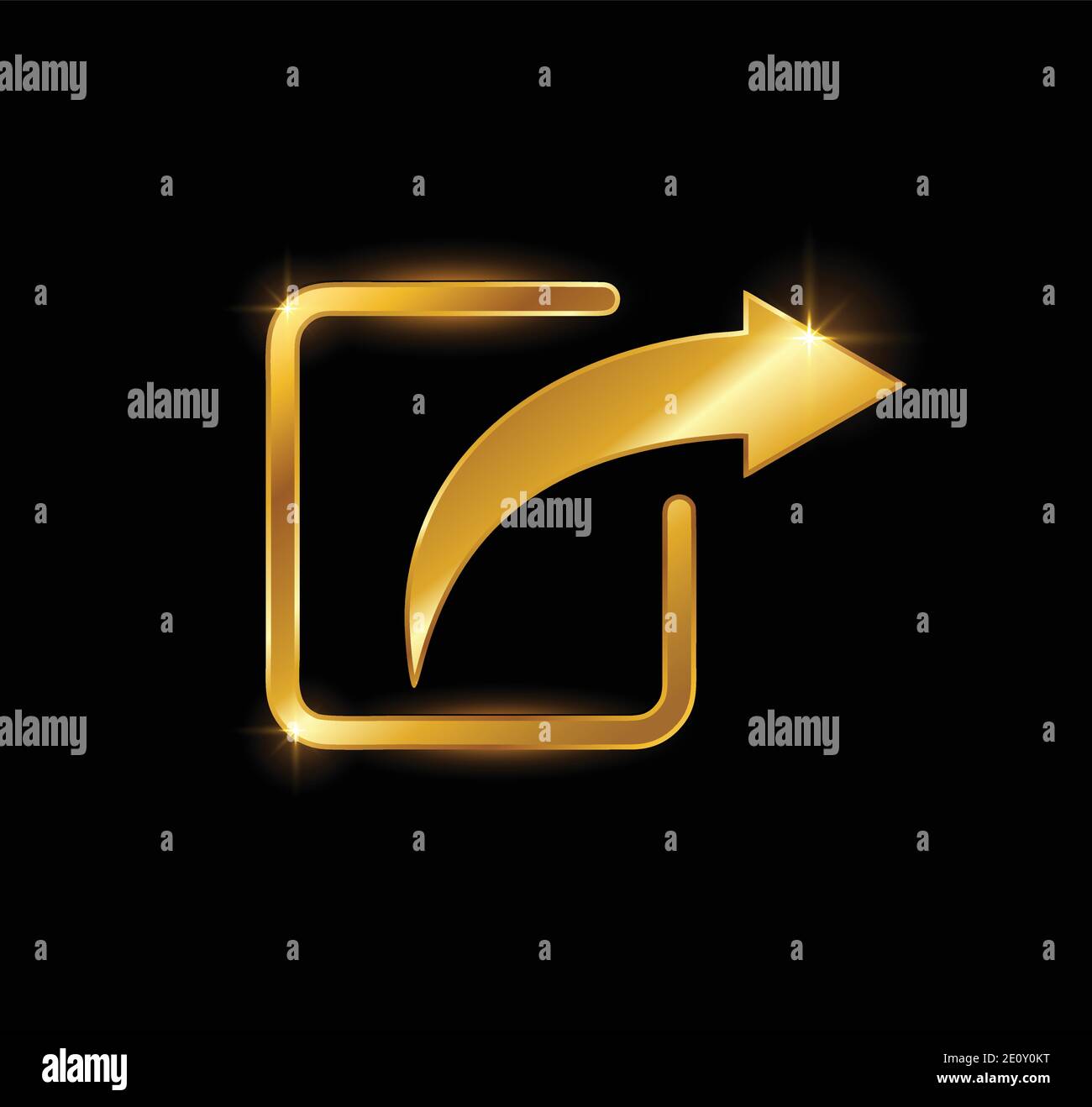 A Vector Illustration of Golden Share Arrow Vector Sign in black ...