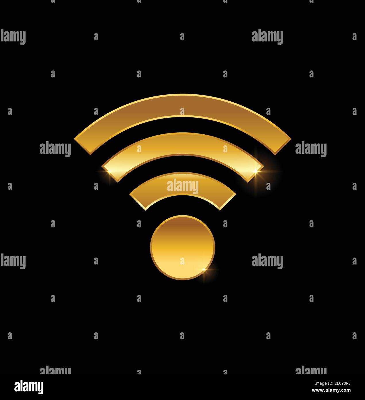 A Vector Illustration of Golden Wifi Signal Wave Stock Vector Image ...