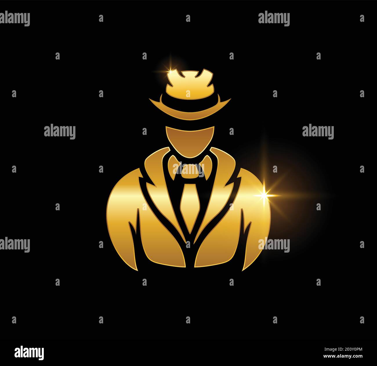 A Vector Illustration of Golden Spy Sign in black background Stock ...