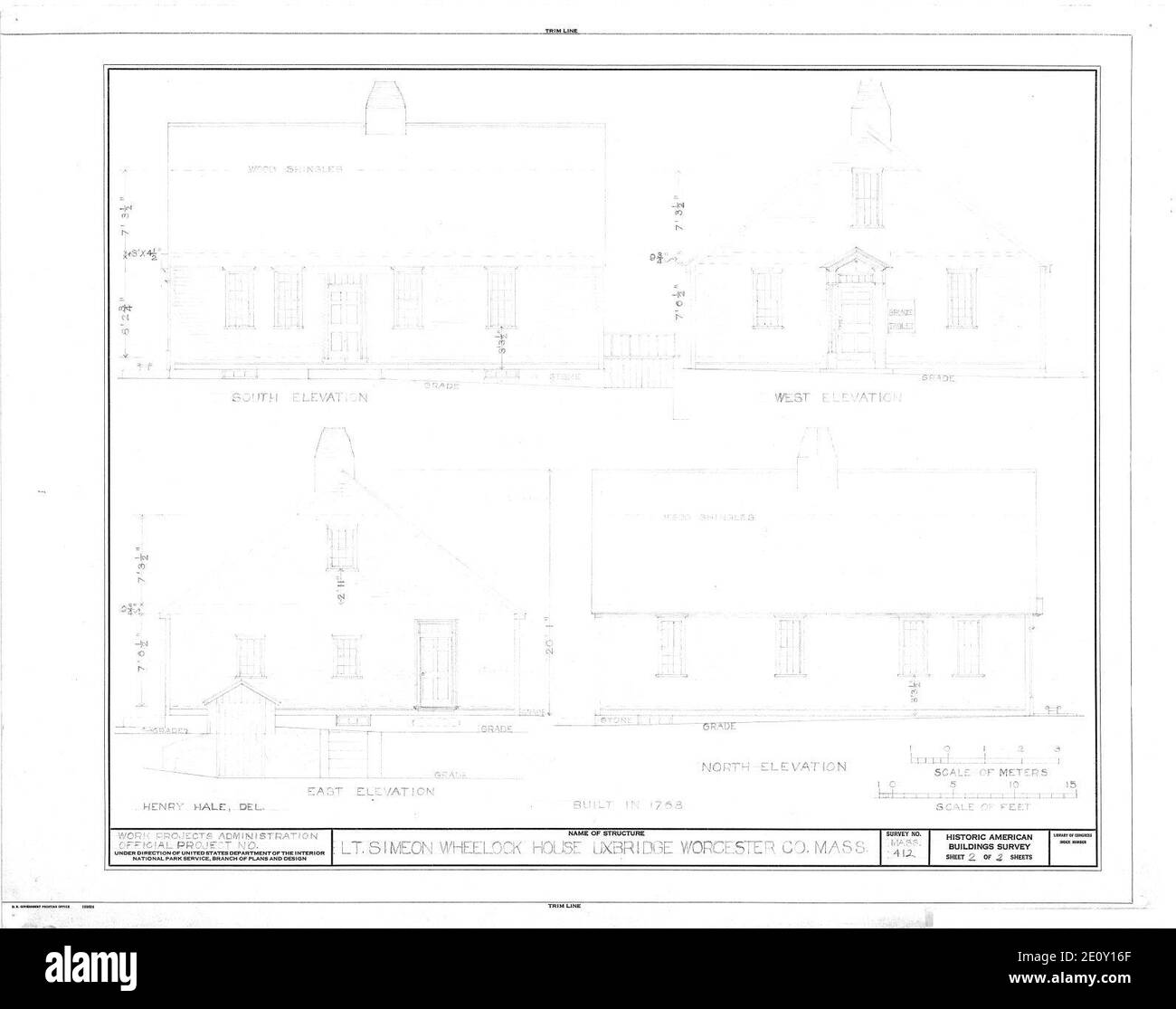 Lieutenant Simeon Wheelock House - HABS MASS,14-UXBRI,2 - 00002a Stock ...