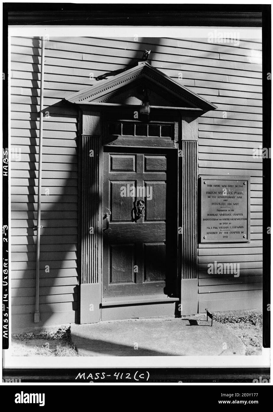 Lieutenant Simeon Wheelock House - HABS MASS,14-UXBRI,2 - 077251pu ...