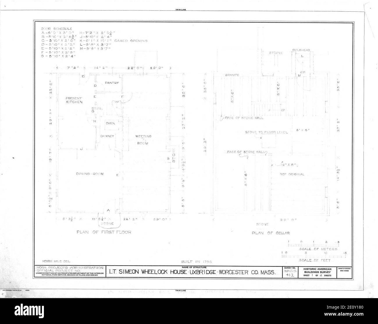Lieutenant Simeon Wheelock House - HABS MASS,14-UXBRI,2 - 00001a Stock ...