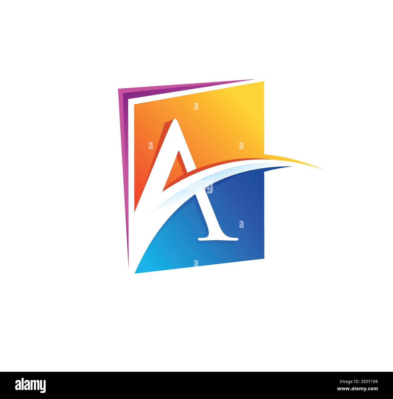 A Vector Illustration of Monogram Book Initial Letter A Stock Vector ...