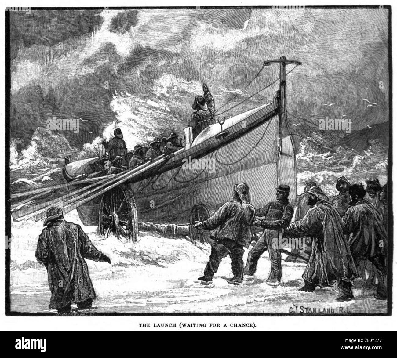 Waiting lifeboat Black and White Stock Photos & Images - Alamy