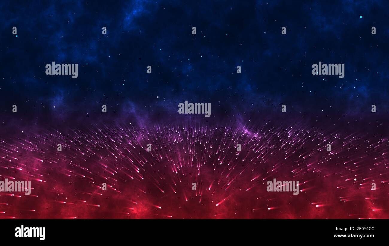 Abstract Digital and futuristic galaxy background with illuminated and ...