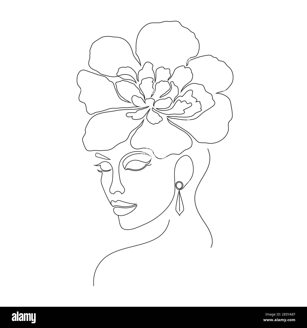 Minimal woman face Stock Vector Image & Art - Alamy