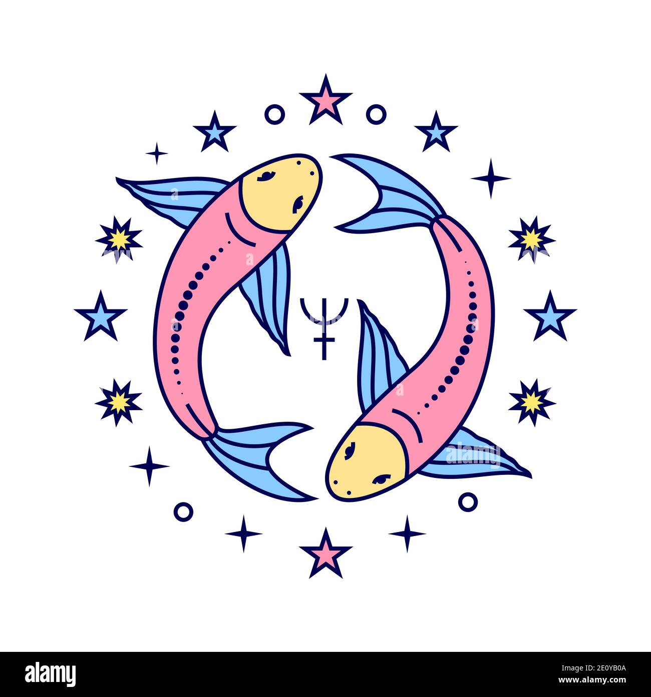 Fishes zodiac sign Stock Vector Image & Art - Alamy
