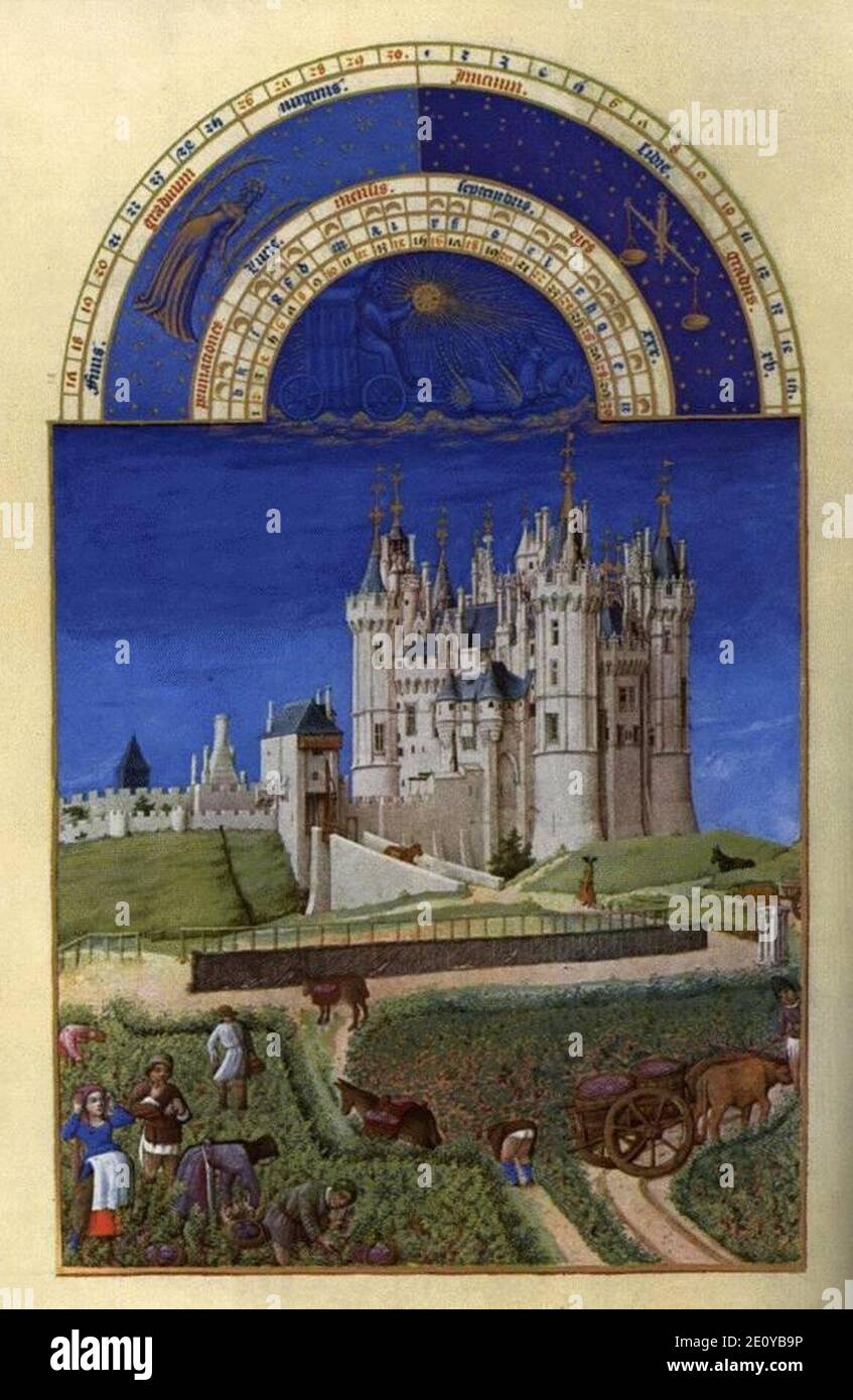 Limbourg brothers - Les très riches heures du Duc de Berry - Septembre (September Stock Photo ...