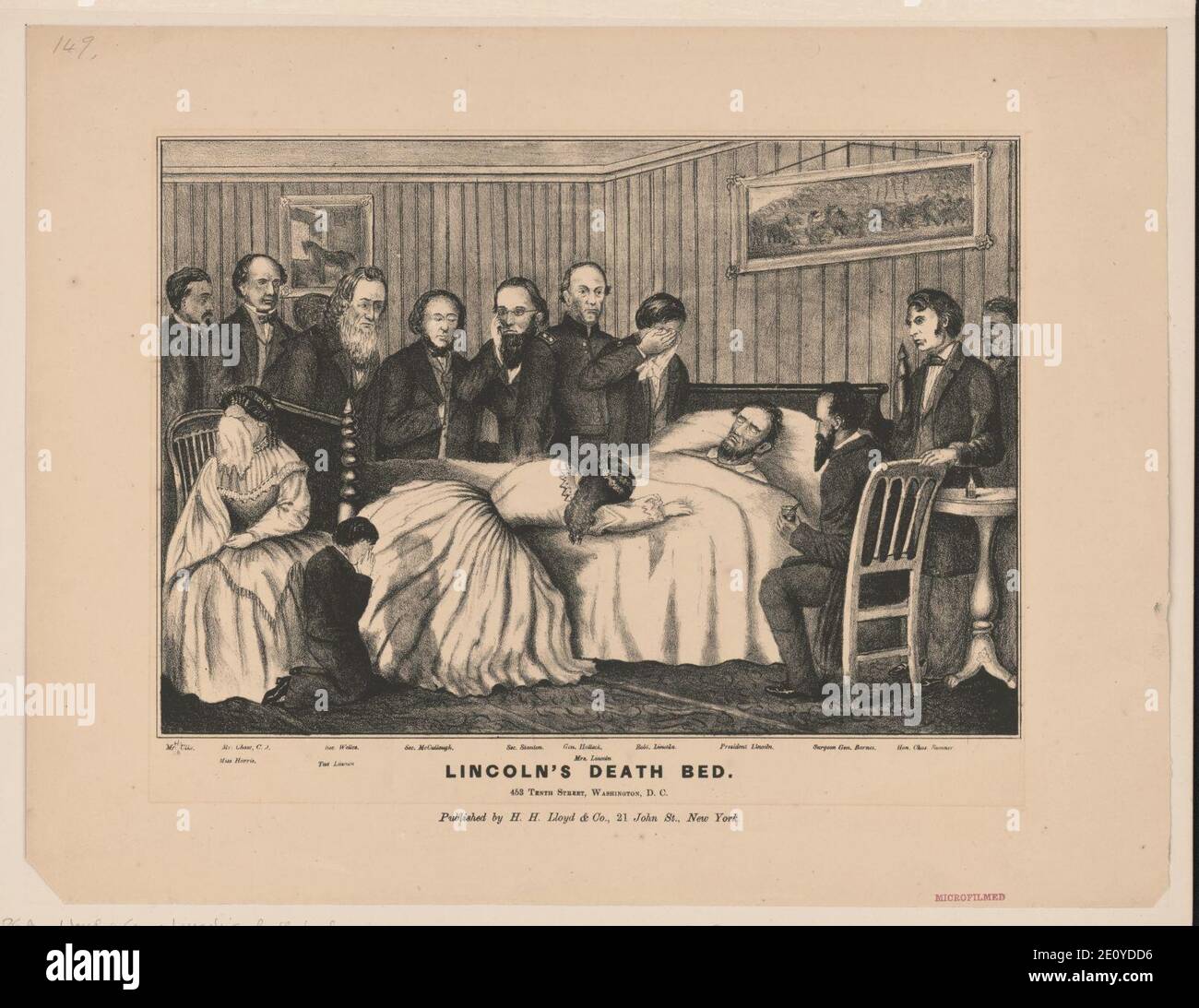 Lincoln's death bed - 453 Tenth Street, Washington, D.C Stock Photo - Alamy