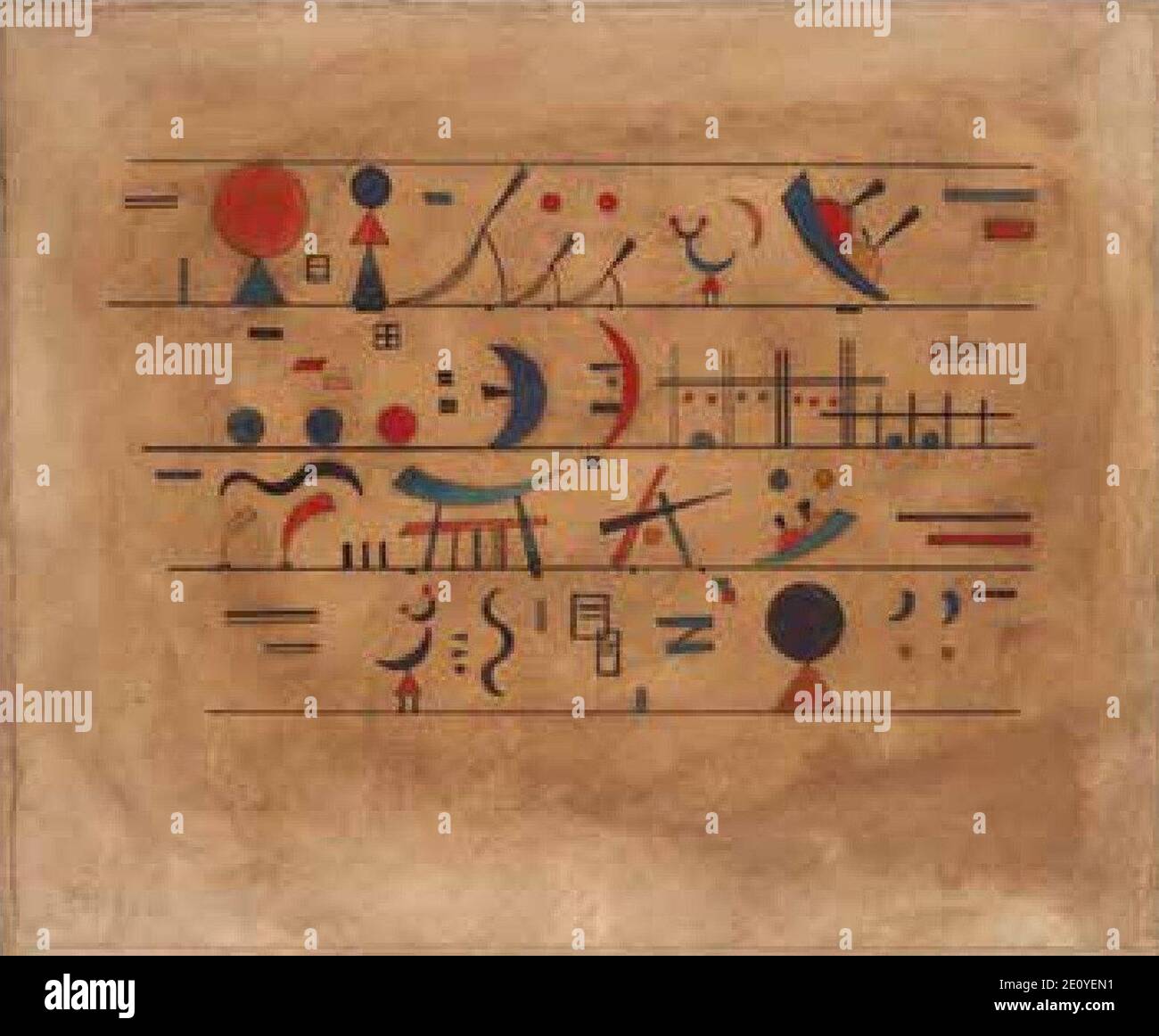 Lines of Marks by Wassily Kandinsky, ink and tempera on paper Stock ...