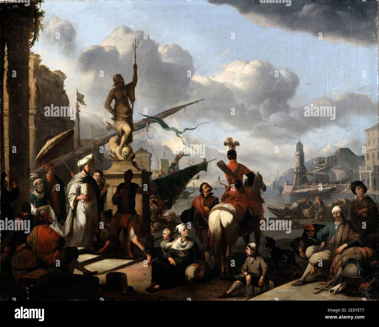 Lingelbach, Jan - An Italian Seaport Stock Photo - Alamy