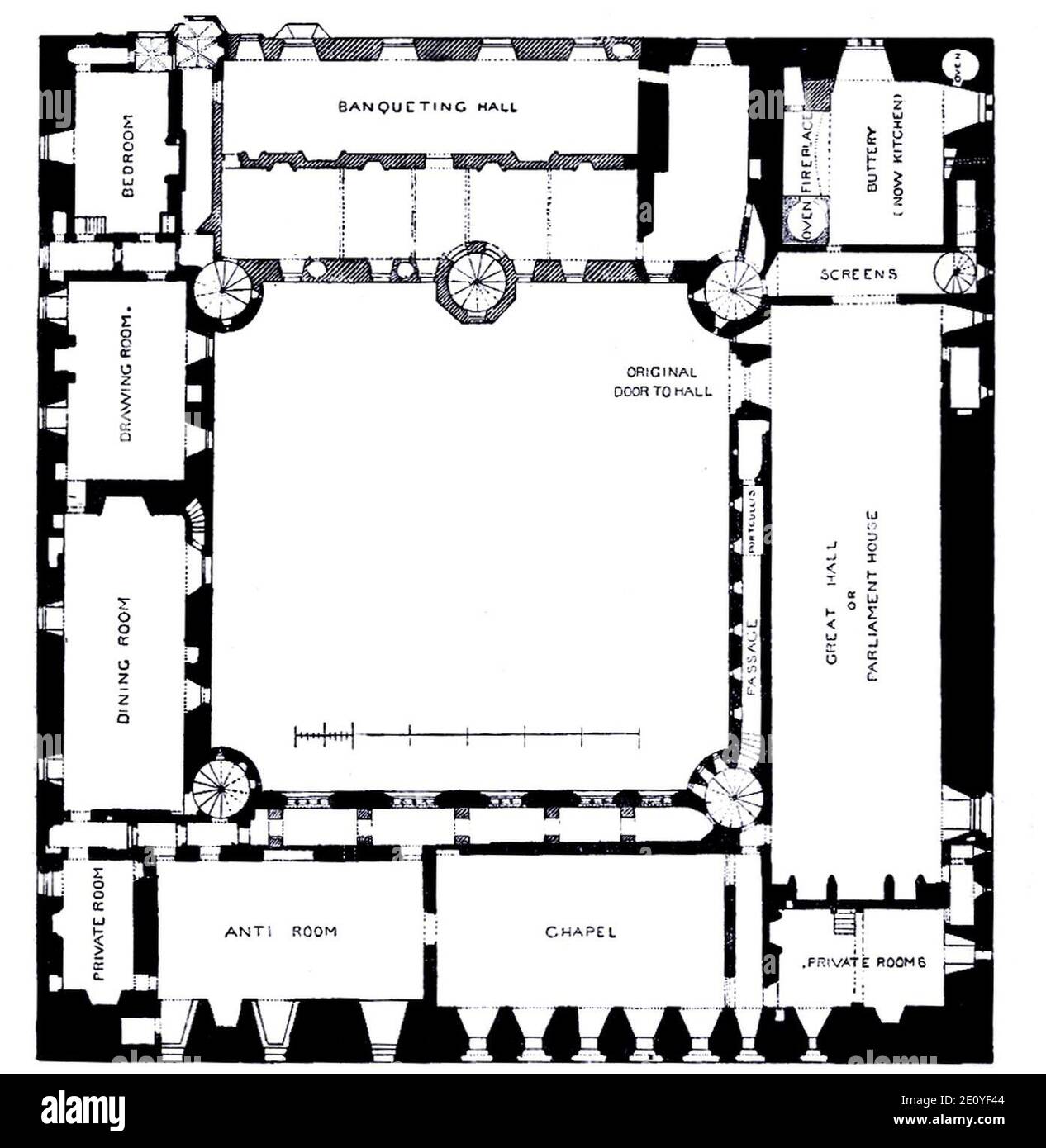 Linlithgow Palace Floor Plan First Floor Stock Photo - Alamy
