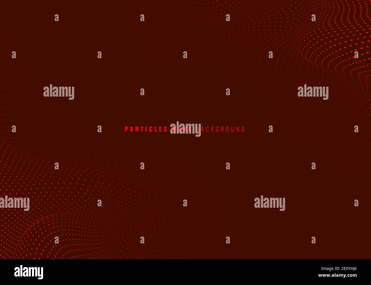 Abstract red particles dots wave dynamic background. Vector ...