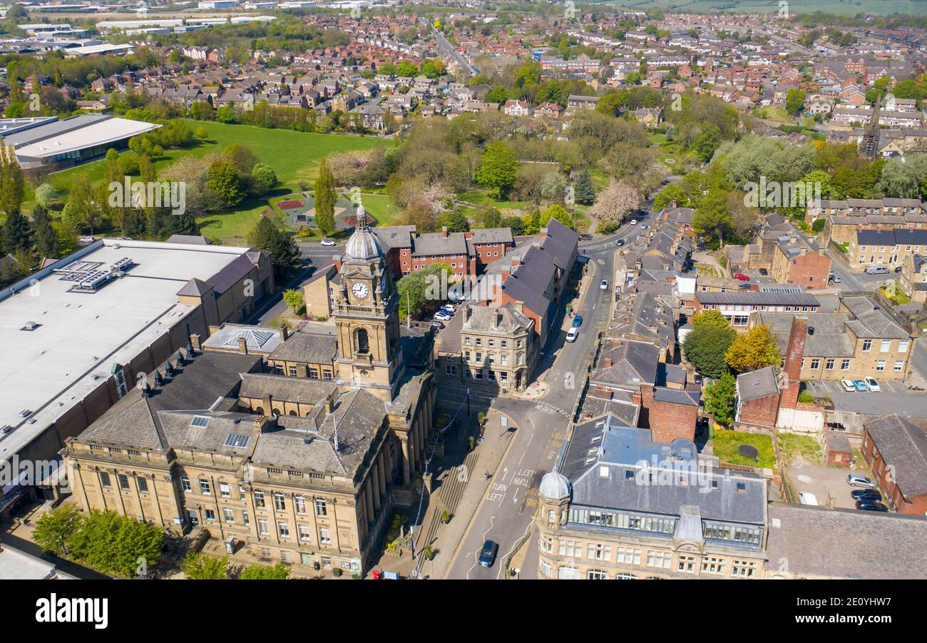 Aerial photo of the village of Morley in Leeds, West Yorkshire in the ...