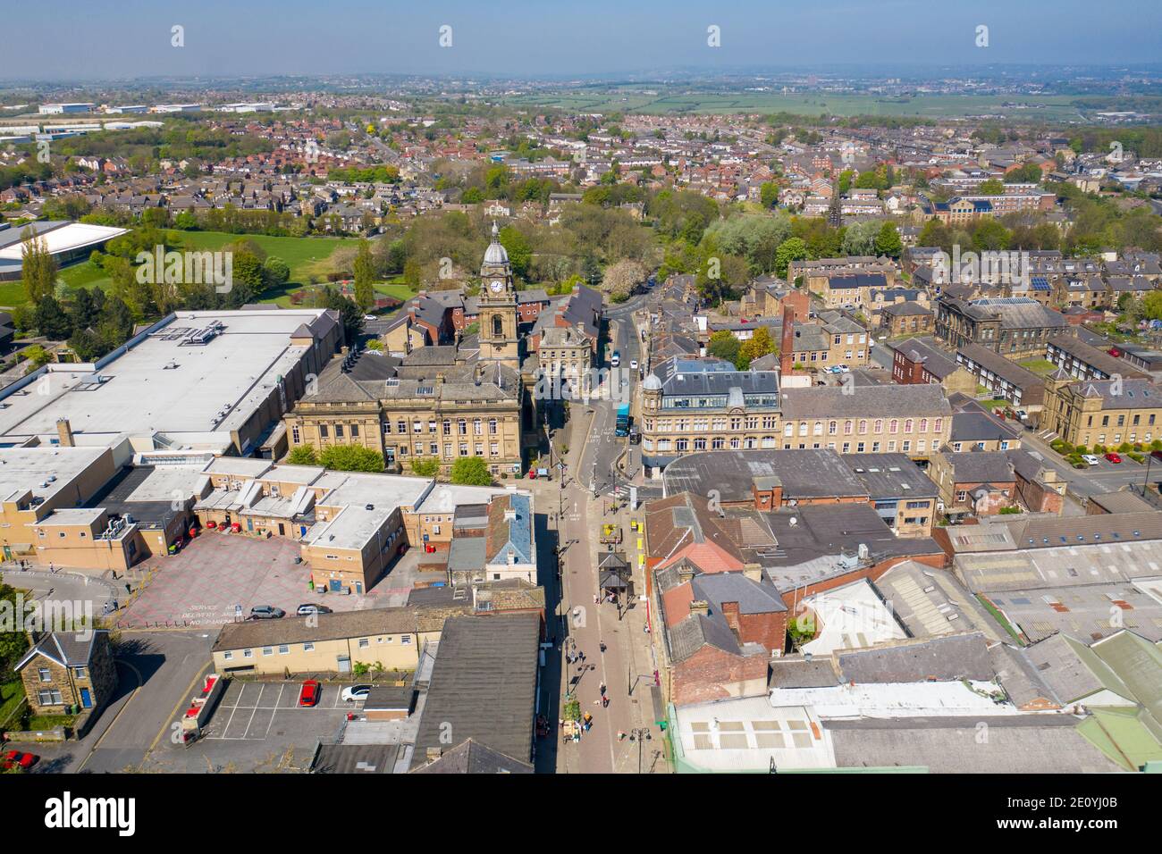 Aerial photo of the village of Morley in Leeds, West Yorkshire in the ...