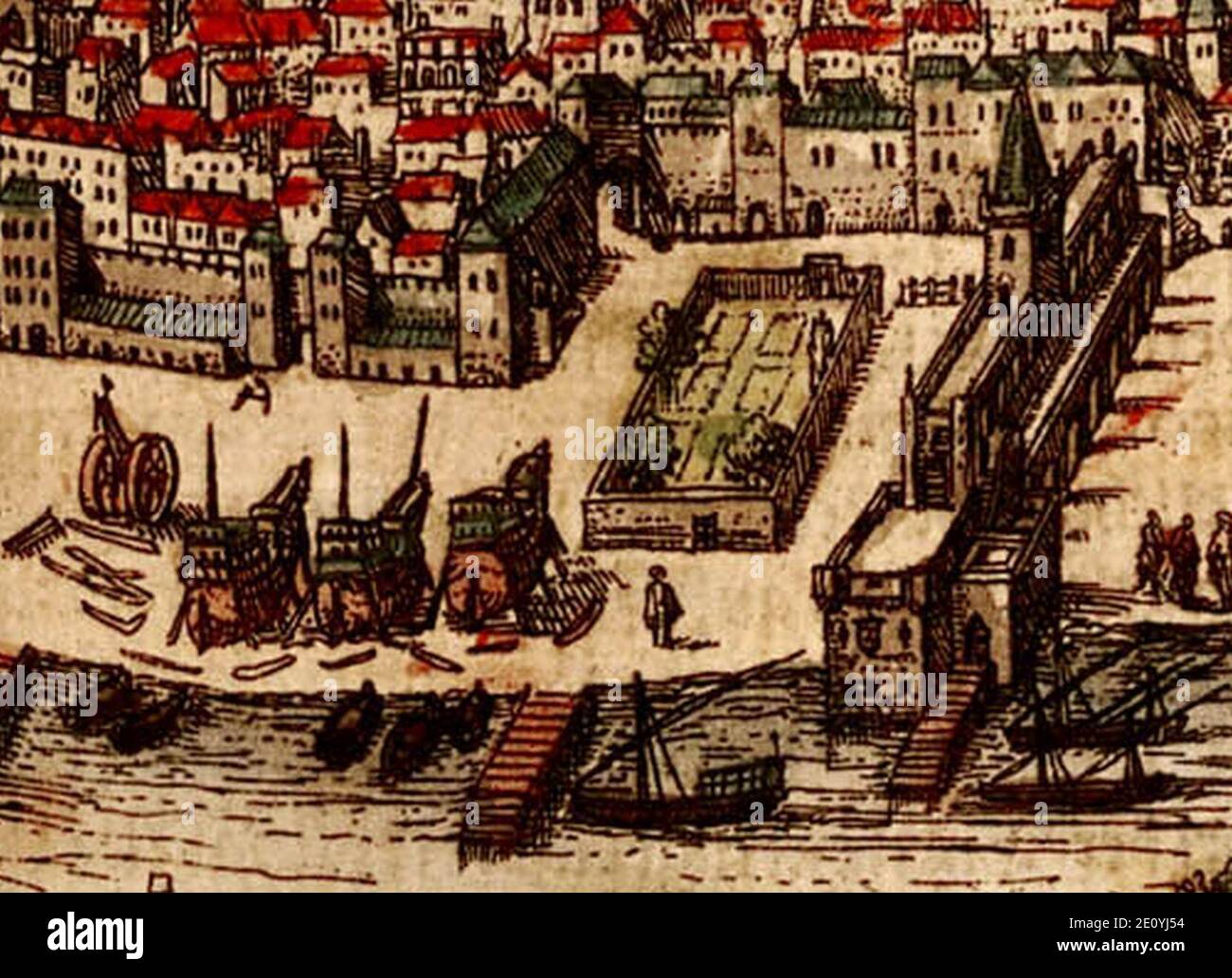 Lisbon in 1572 (cropped Stock Photo - Alamy