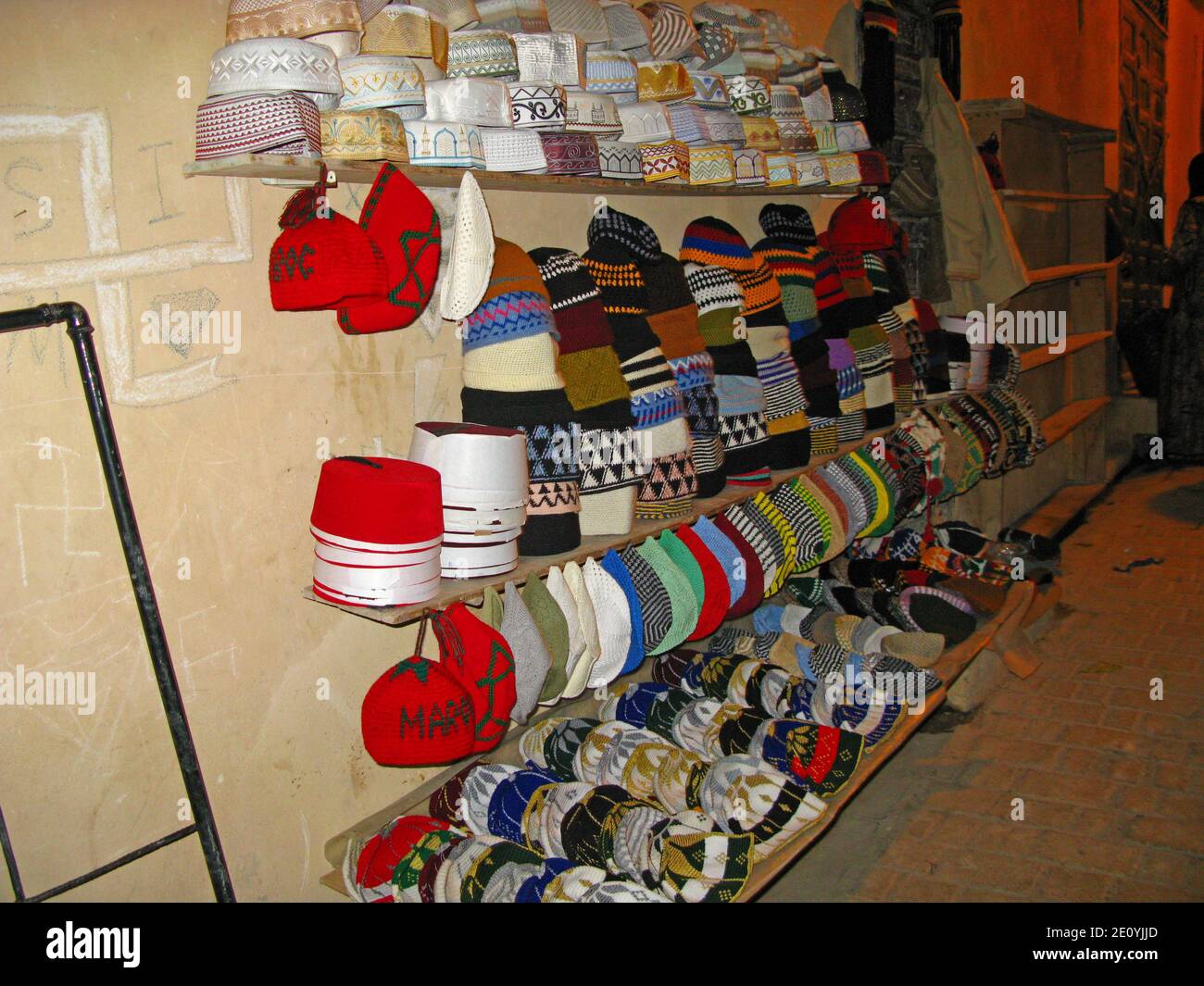 The national hat fez in the shop of Fez city, Morocco Stock Photo - Alamy