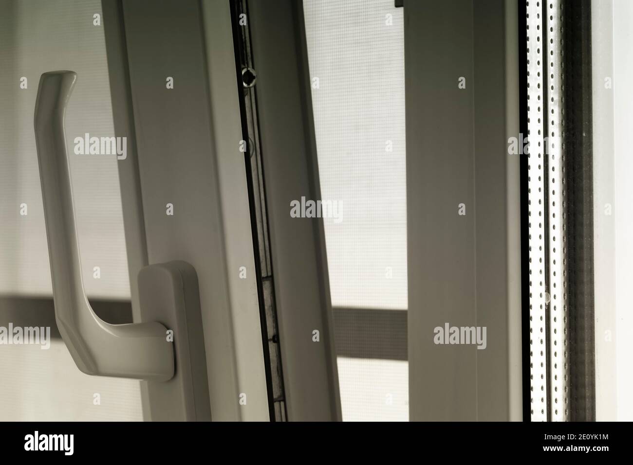 Open a large white plastic window close-up Stock Photo - Alamy