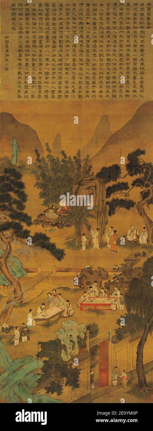 Literary Gathering in the Western Garden - attributed to Zhao Mengfu ...