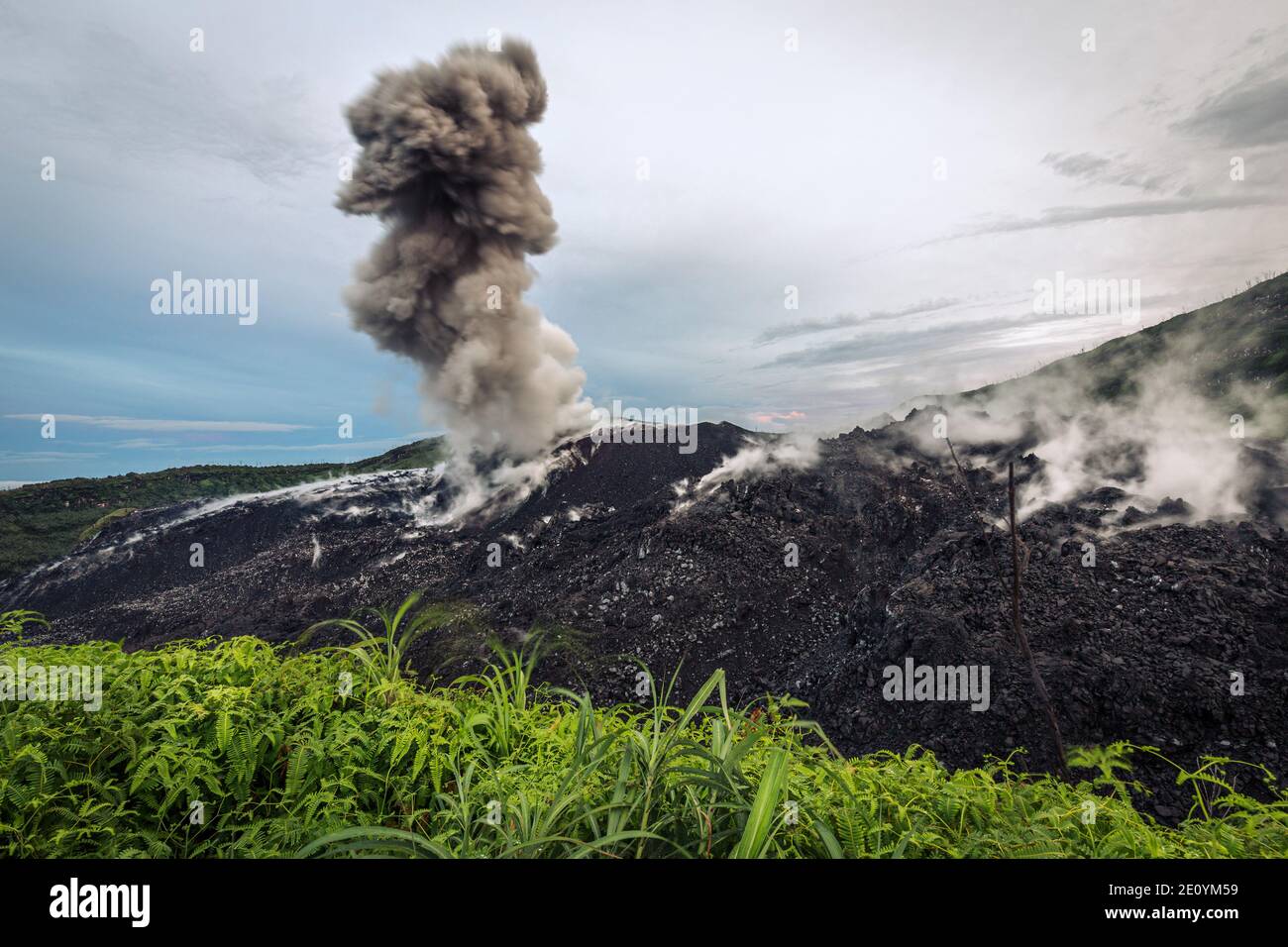 Smoke rising from volcano hi-res stock photography and images - Alamy
