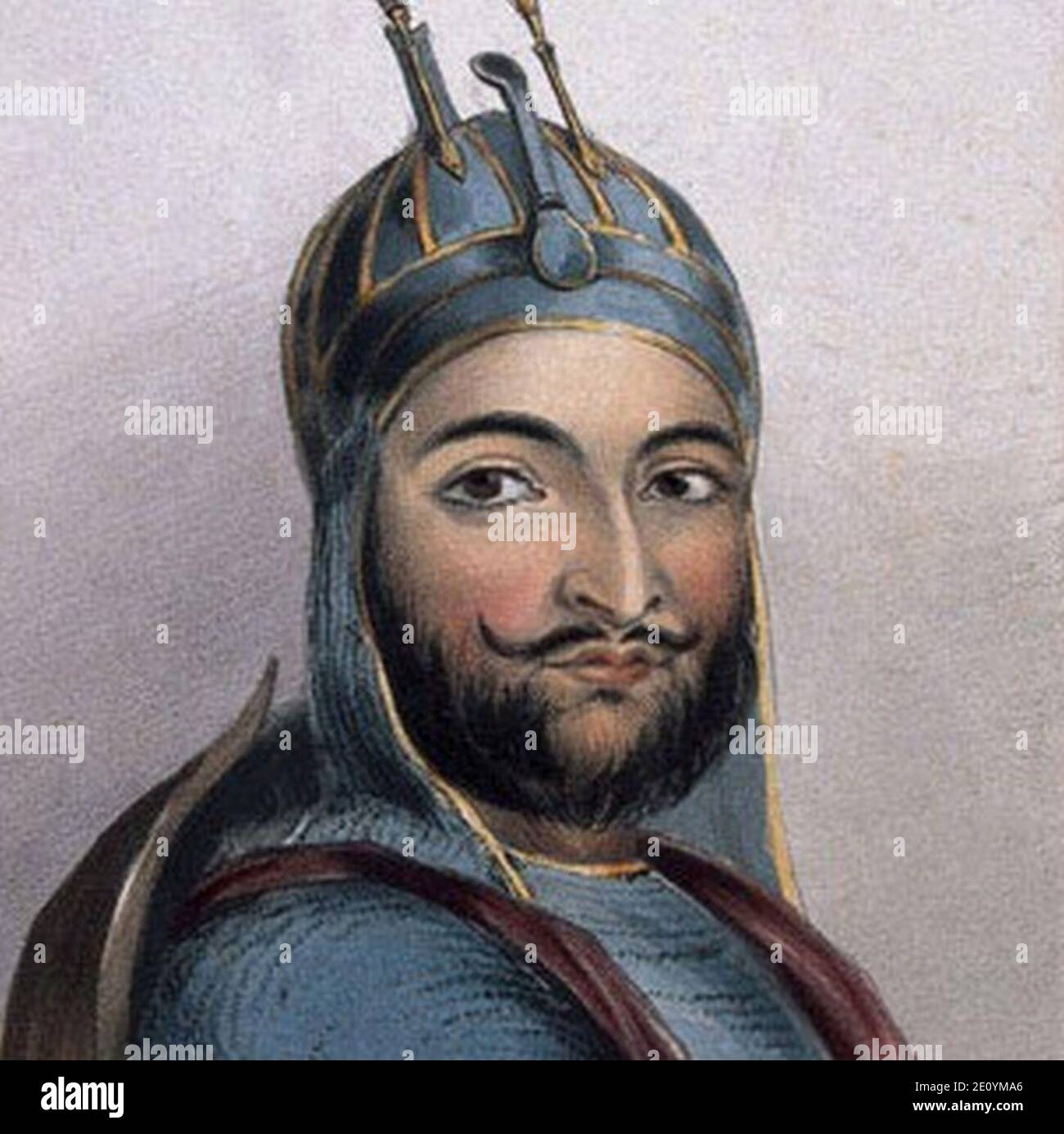 Lithograph of Akbar Khan in 1842-cropped Stock Photo - Alamy