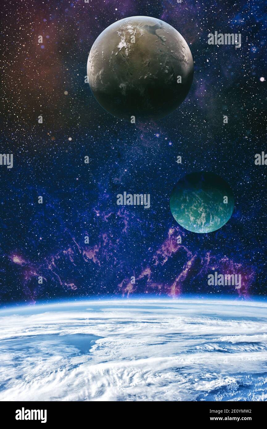 planets, stars and galaxies in outer space showing the beauty of space ...