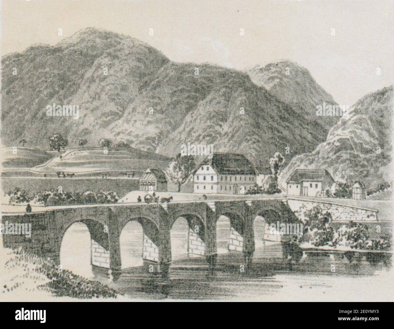 Litografija Rimskih Toplic 1856 Stock Photo - Alamy