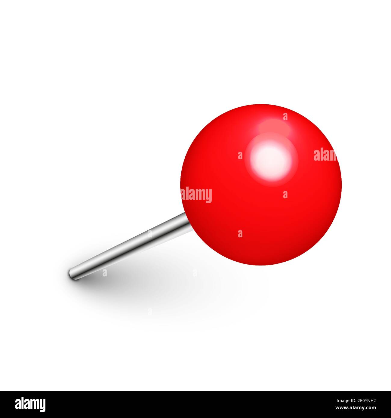 Realistic red push pin. Board tack isolated on white background ...