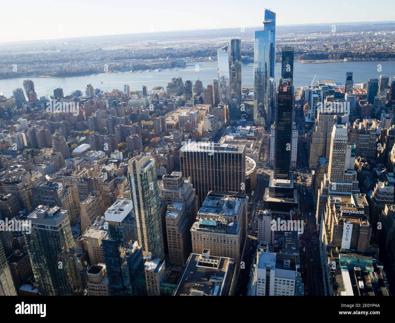 New York City, NY (USA) - 16 November 2019: Aerial view of midtown ...