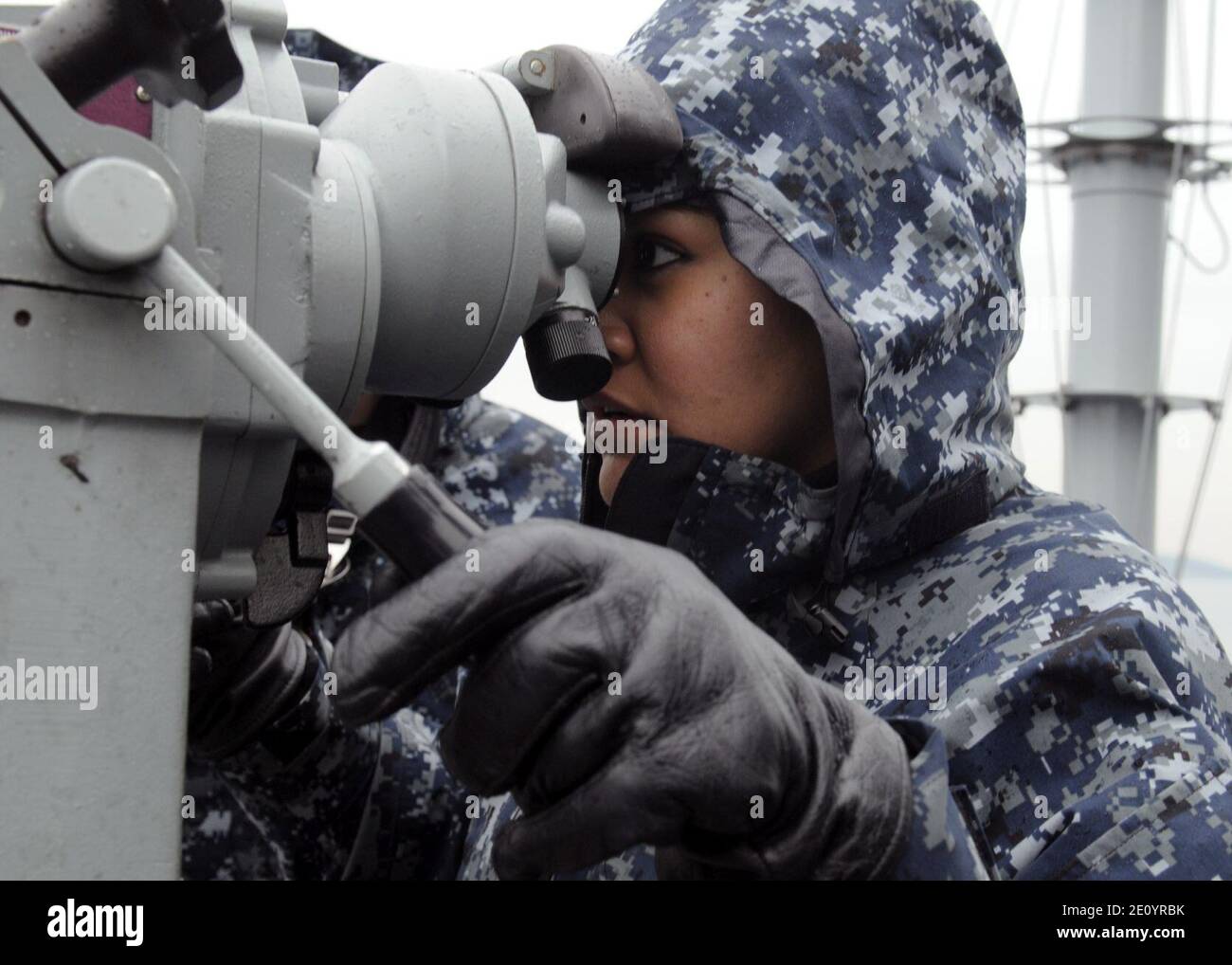 Live-fire-sea and anchor exercise aboard USS Blue Ridge 130204 Stock ...