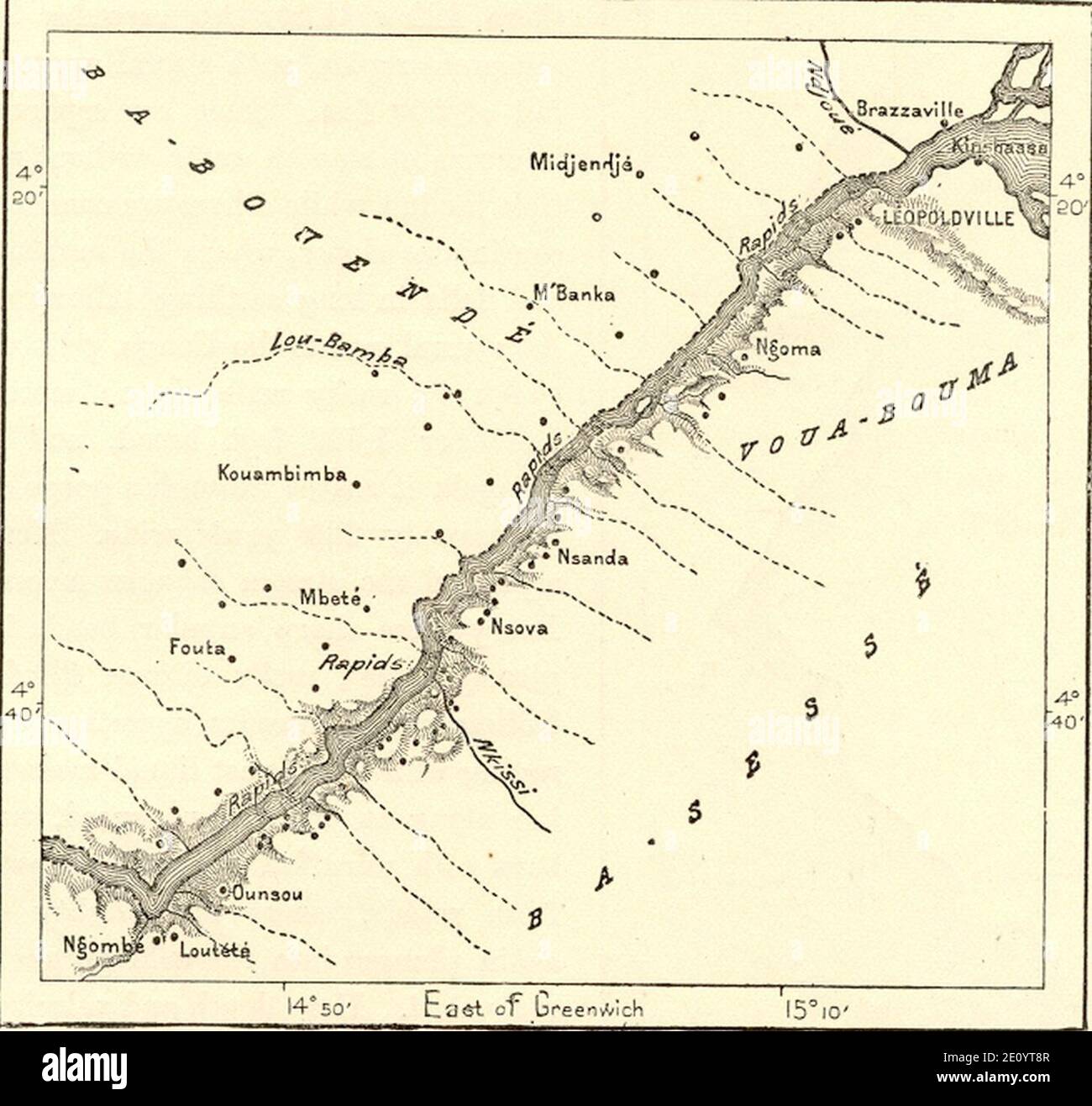 Livingstone falls map Stock Photo - Alamy