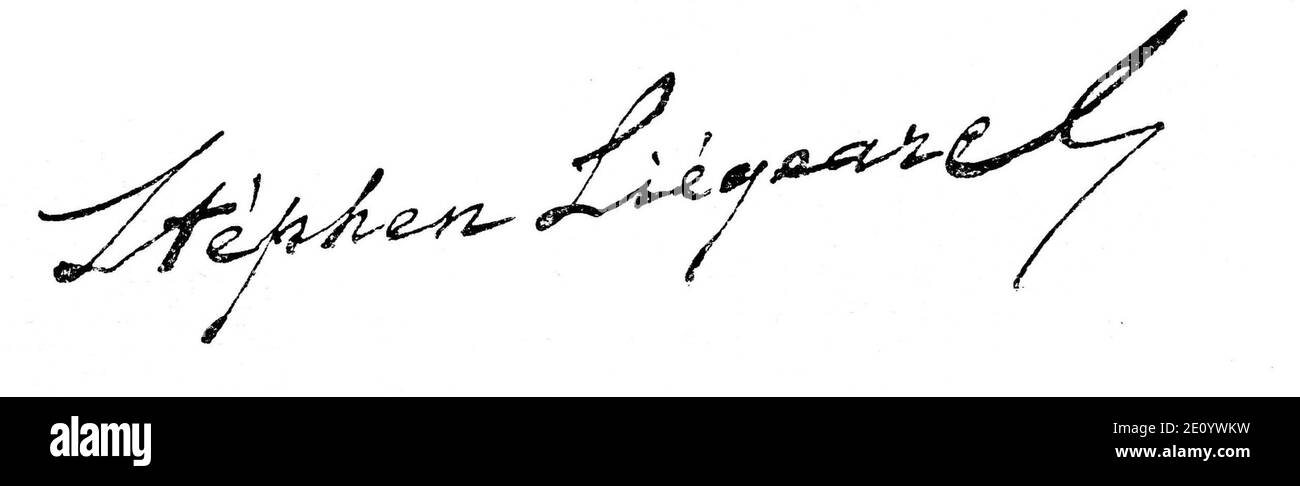 Signature Stéphen Liégeard Stock Photo - Alamy