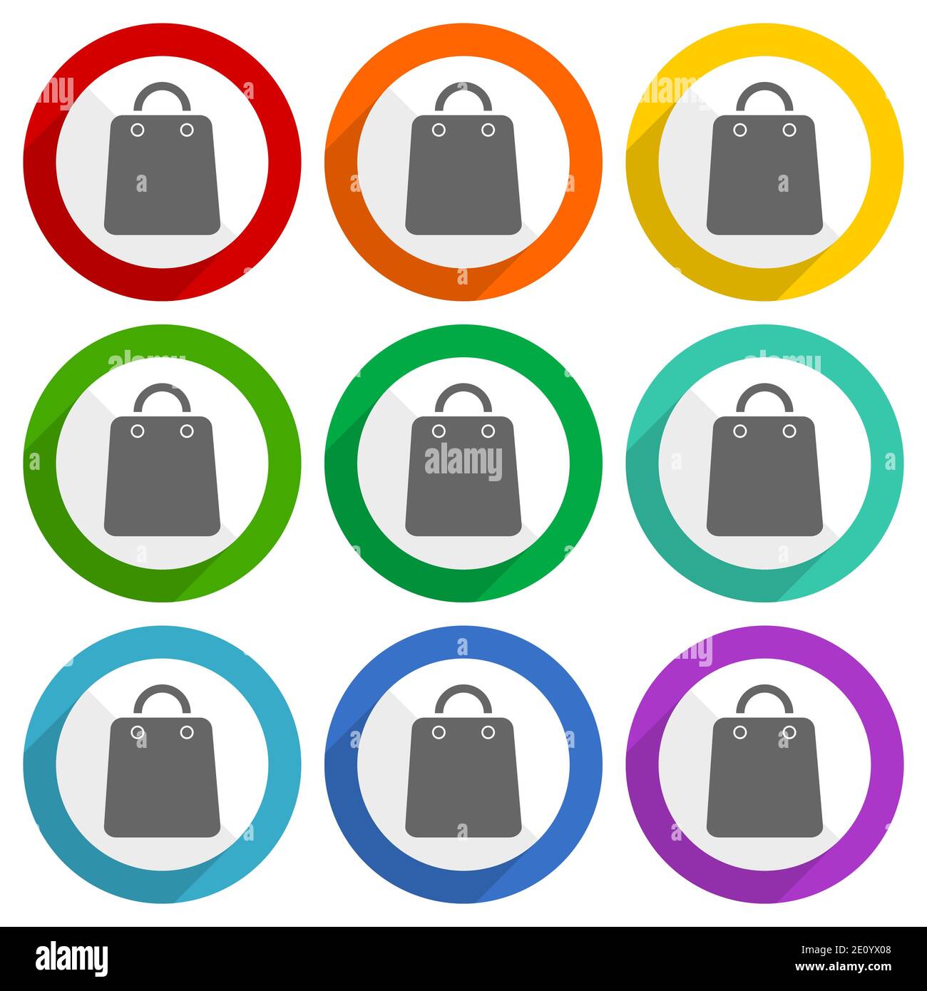 Sale bag vector icons, set of colorful flat design buttons for ...