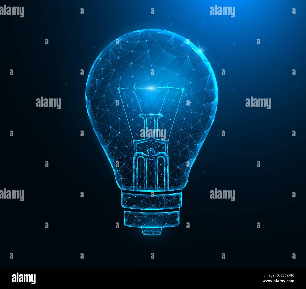 Light bulb low poly art. Concept idea polygonal vector illustrations on ...