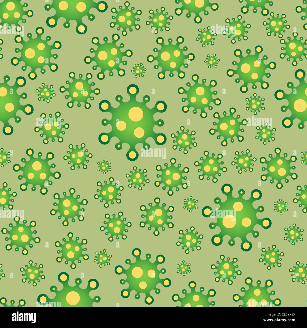 A lot of bright glowy biology cells, bacterias and virus seamless ...