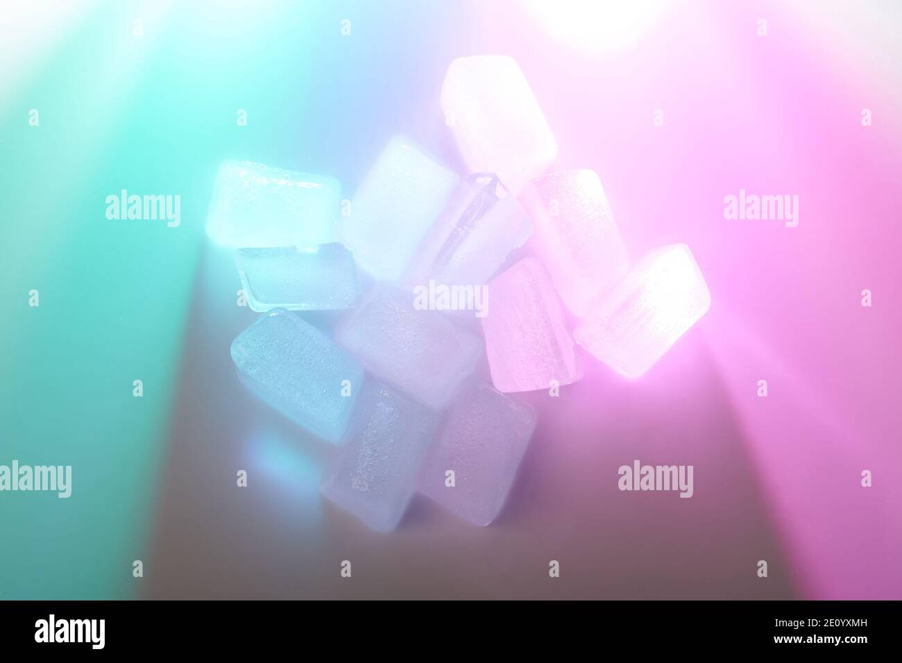 Colorful ice background. Stack of clean ice cubes above view Stock ...