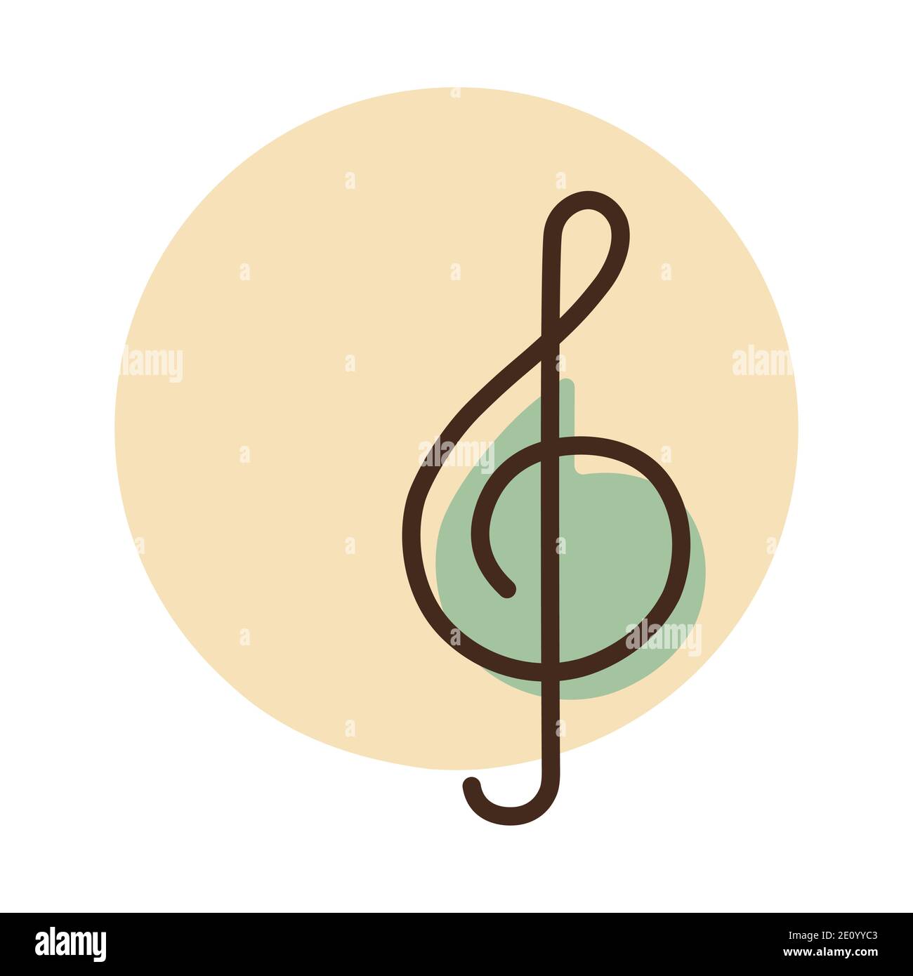 Treble clef vector icon. Music sign. Graph symbol for music and sound ...