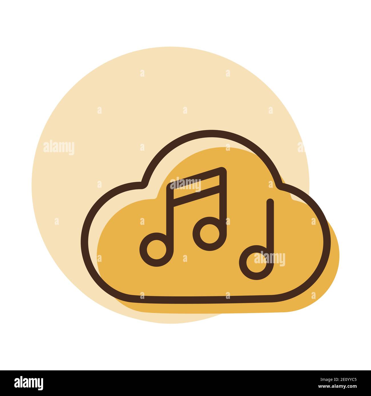 Music note cloud sound vector icon. Music sign. Graph symbol for music ...