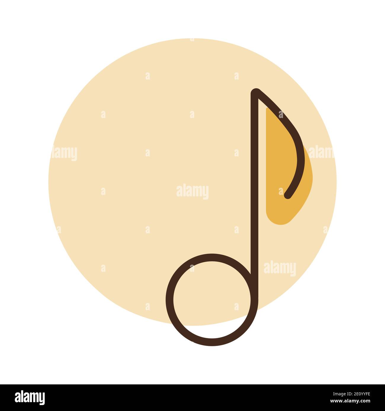 Music note flat vector icon. Graph symbol for music and sound web site ...