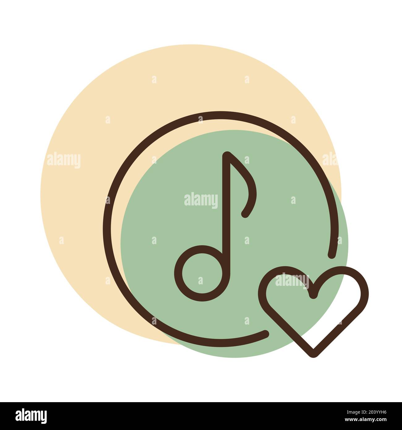 Musical note icon, music icon with heart sign. Like music icon. Musical ...