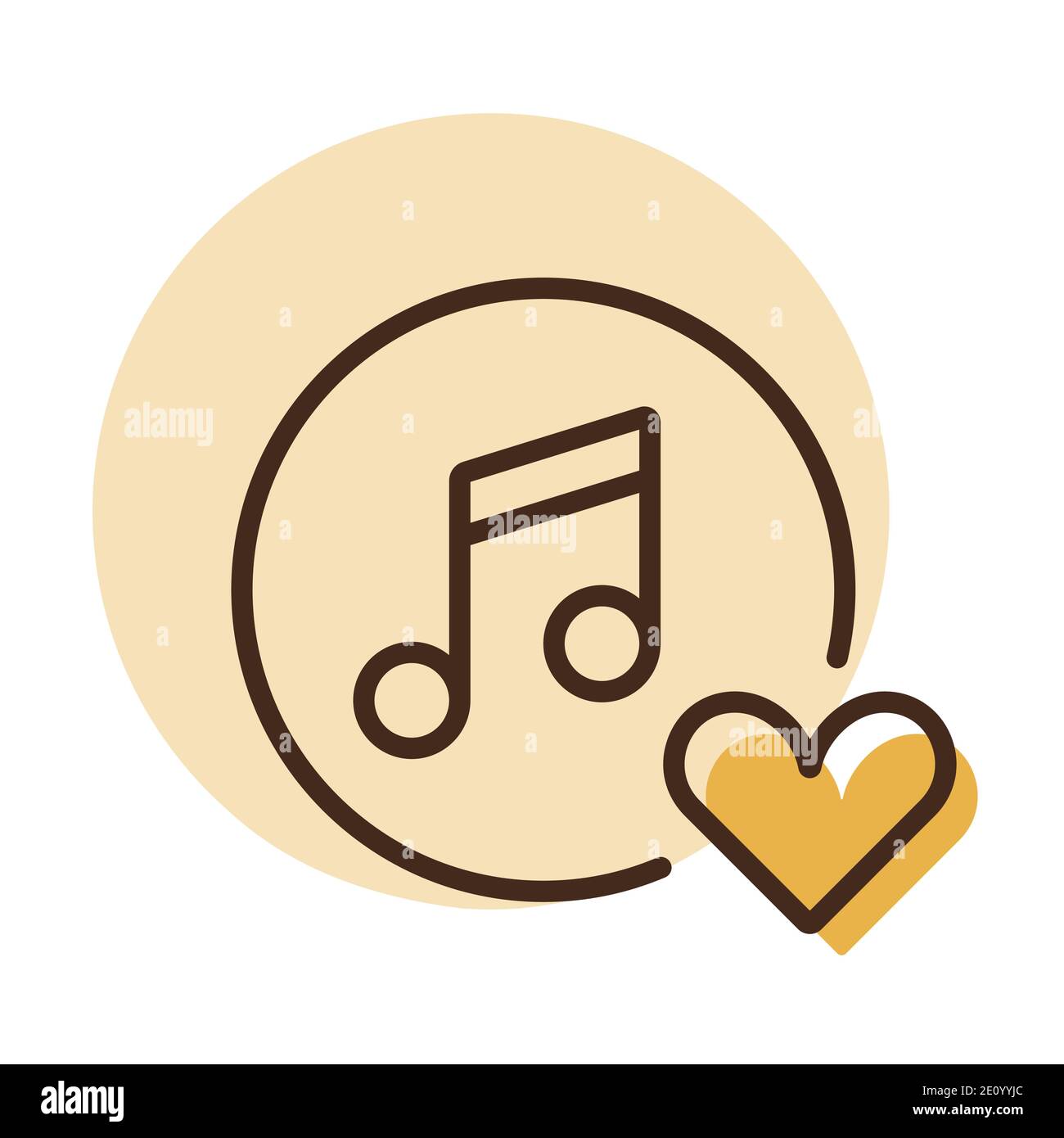 Musical note icon and favorite, like, love, care symbol. Like music ...