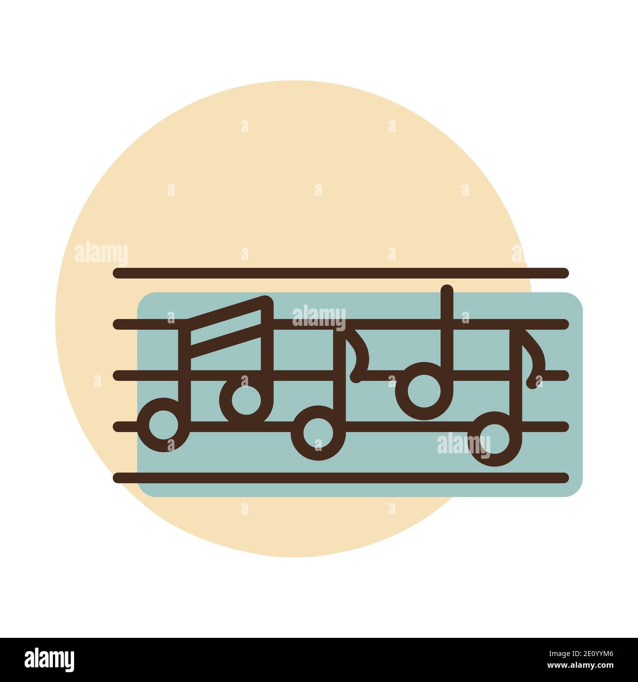 Stave and music notes vector icon. Melody, classical music, sound ...