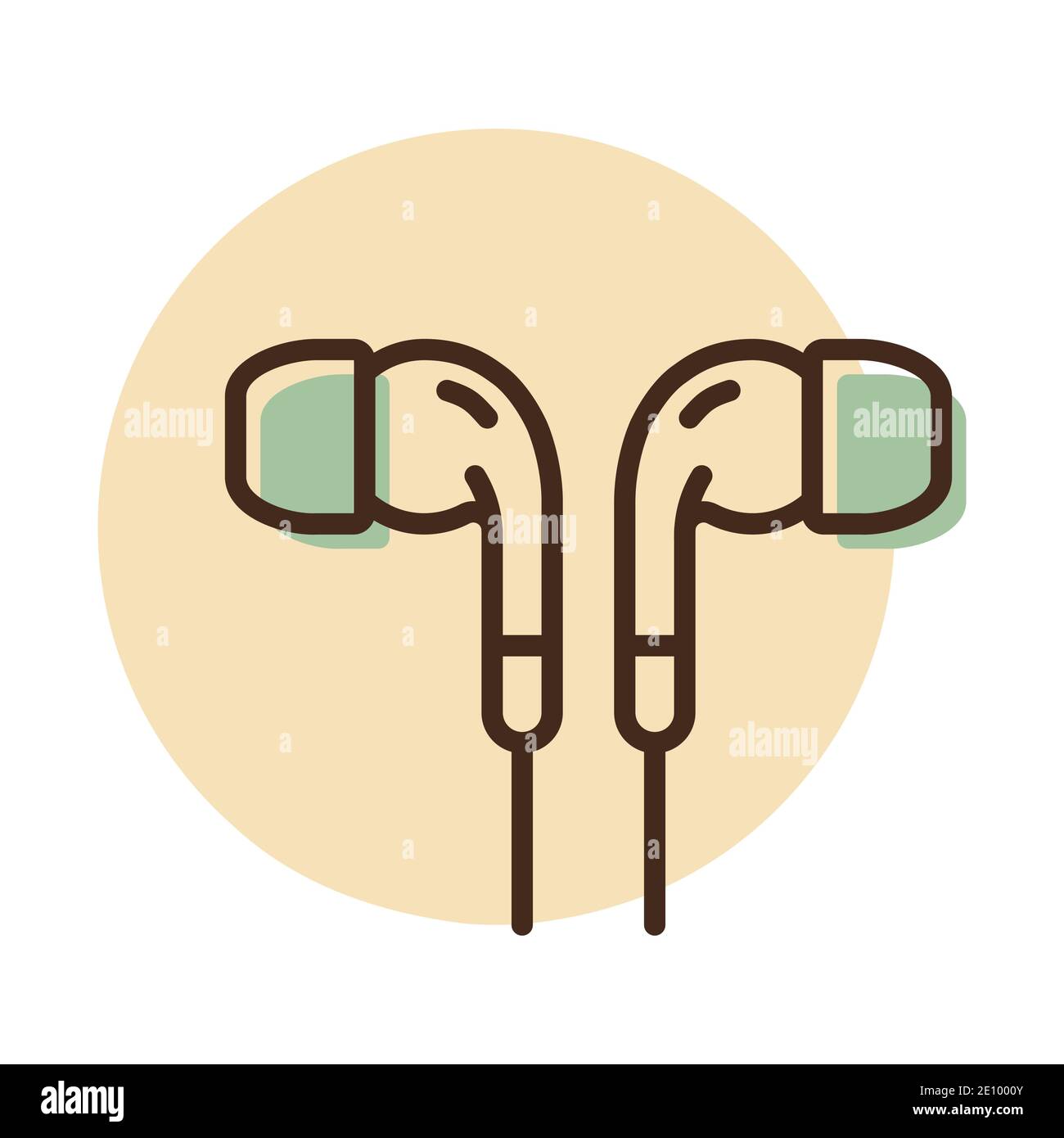 Earbuds headphone vector flat icon. Music sign. Graph symbol for music ...