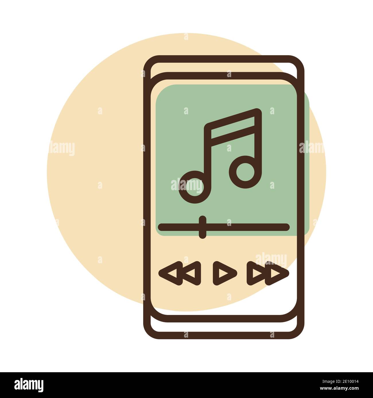 Smartphone with music player app vector icon. Music sign. Graph symbol ...