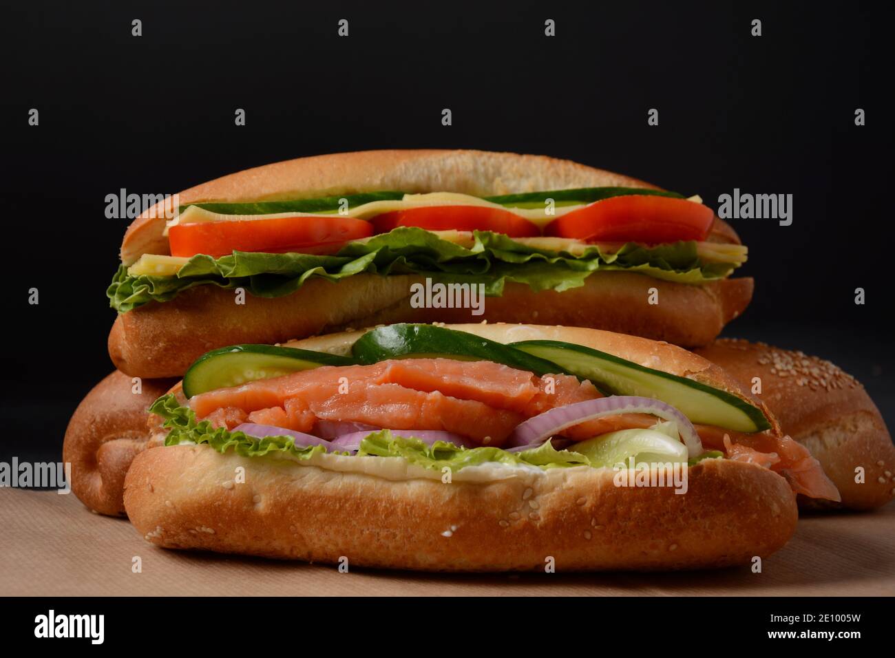 Sub sandwich cucumber tomato fish hi-res stock photography and images ...