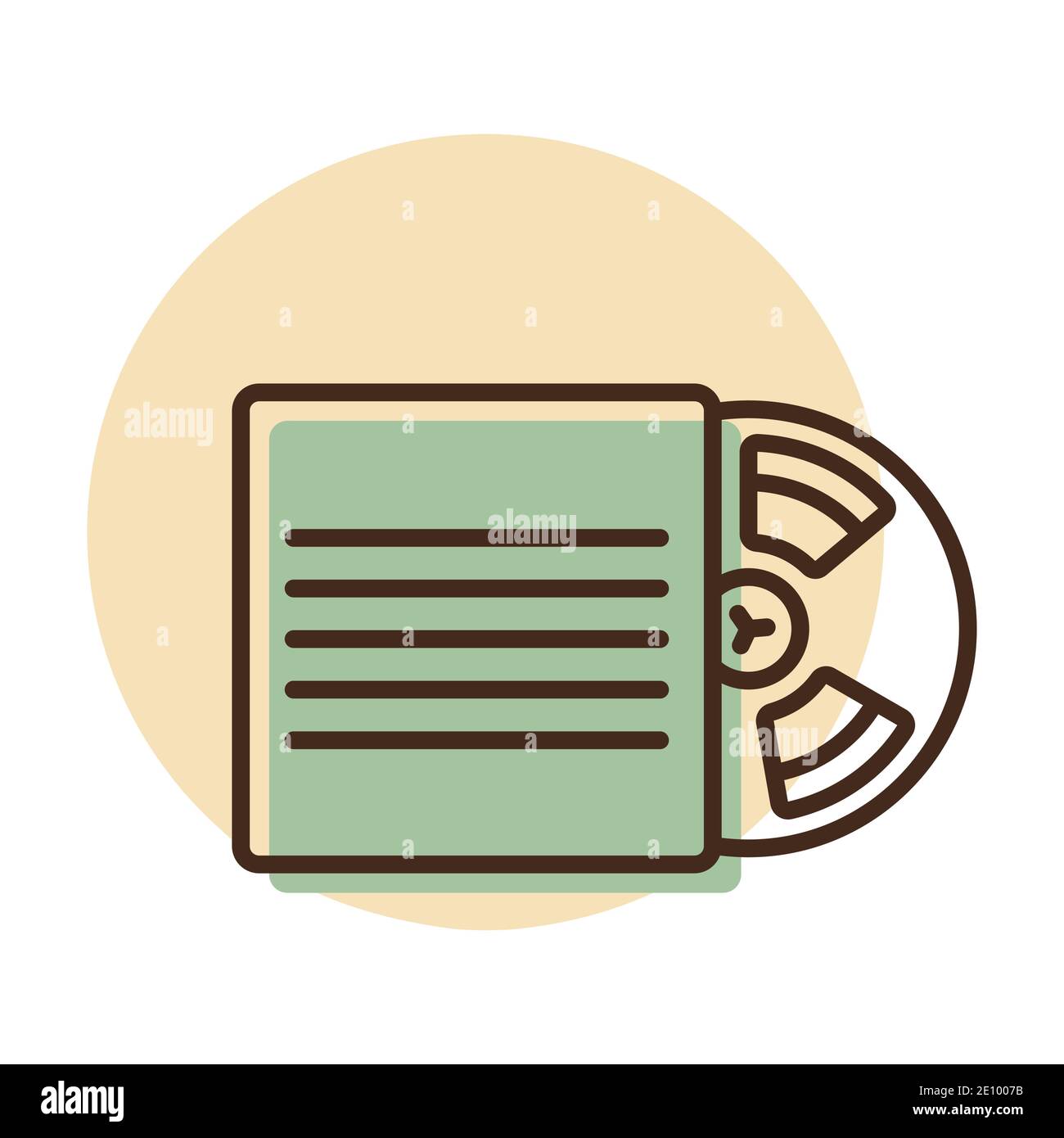 Magnetic tape reel, retro music tape storage vector icon. Music sign ...